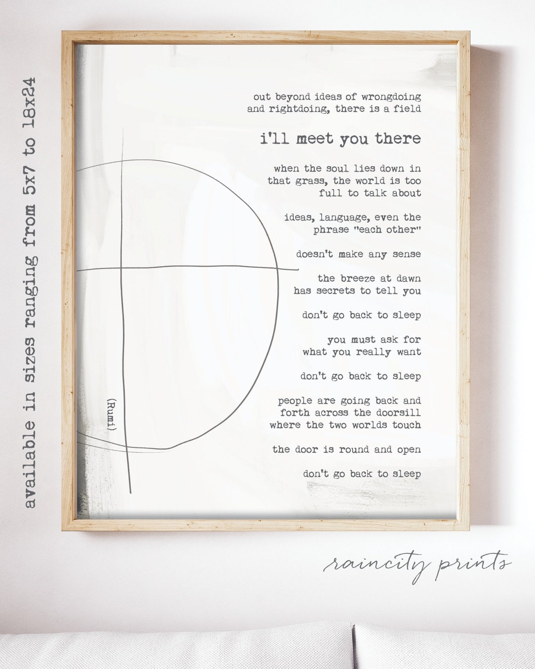 Rumi There is a Field Art Print. Out Beyond Ideas of Wrongdoing and ...