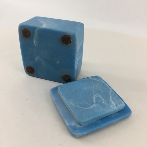 Incolay Marbled Blue and White Butterfly Small Trinke… - Gem