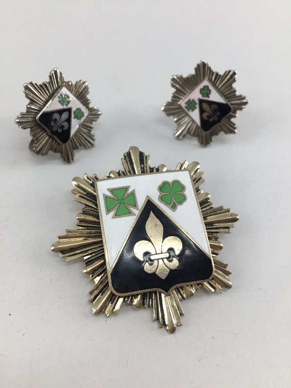 Vintage Swank Good Luck Brooch Pin And Screwback Earr… - Gem