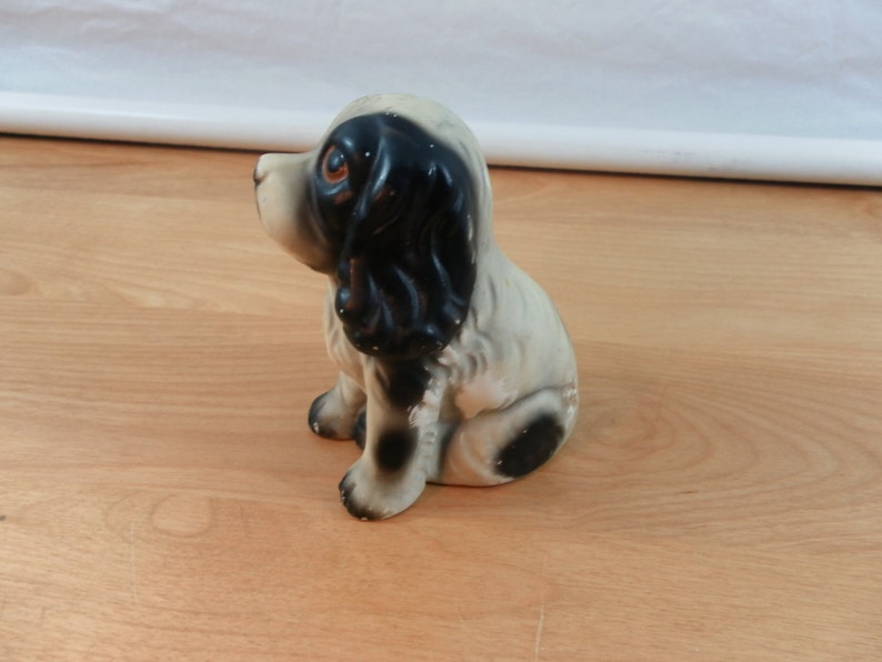 Black & White Spaniel Dog Figurine —lego Ceramics — 1960s - Etsy
