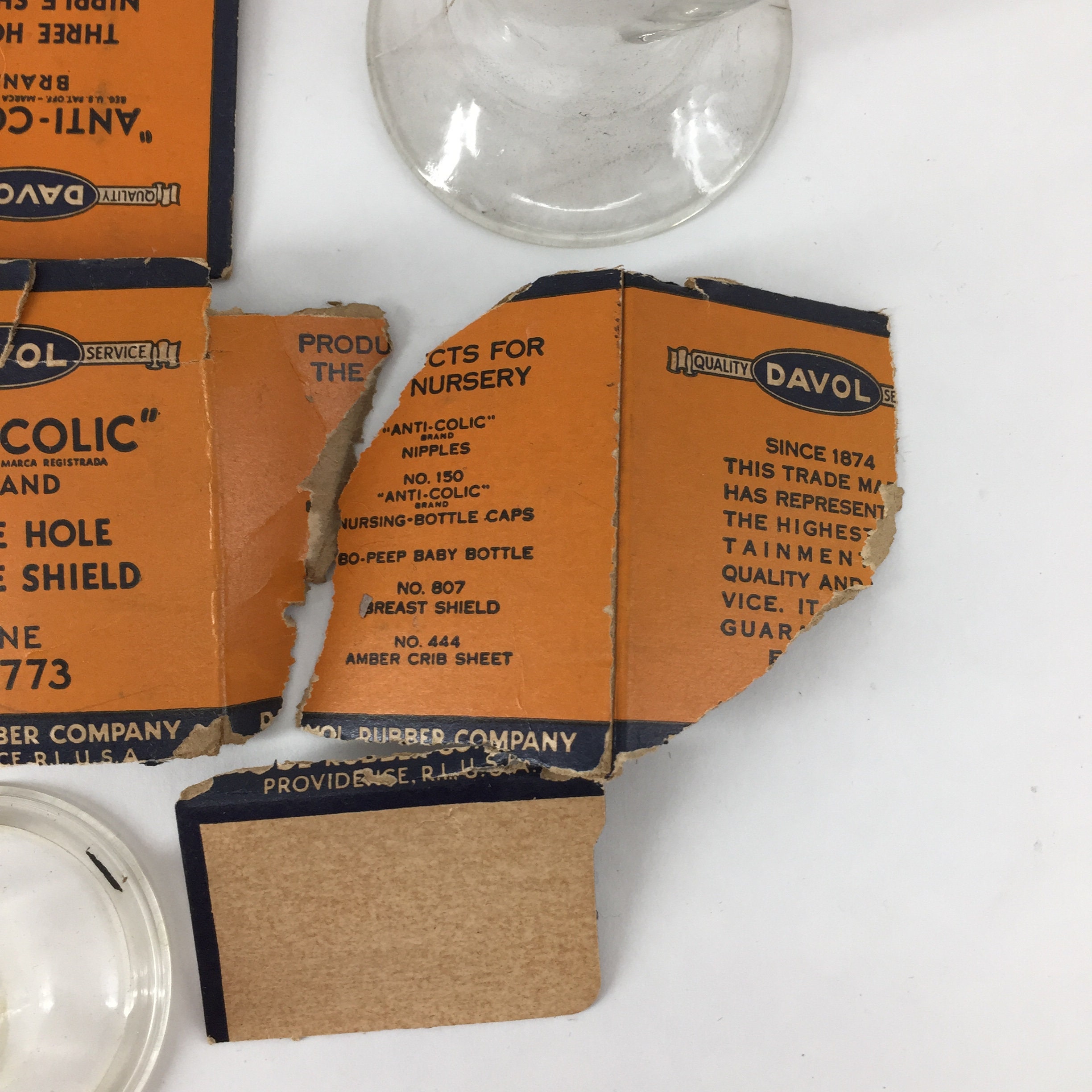 Davol Anti-colic Nipple Shields #733 and Davol English Glass Breast ...