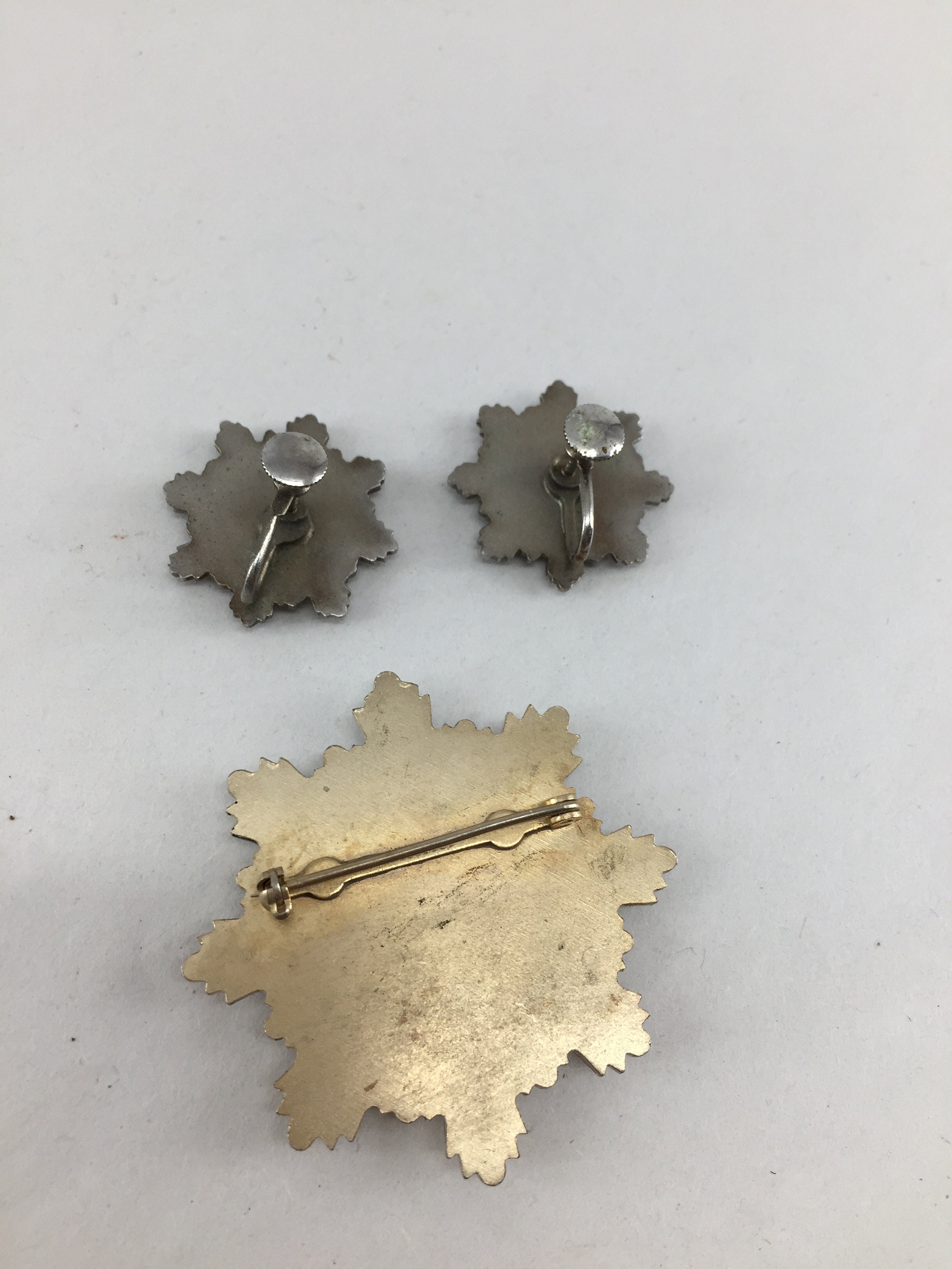 Vintage Swank Good Luck Brooch Pin and Screwback Earrings — C1940-1957 ...