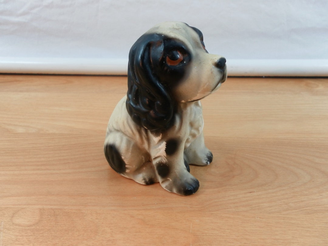 Black & White Spaniel Dog Figurine lego Ceramics 1960s - Etsy