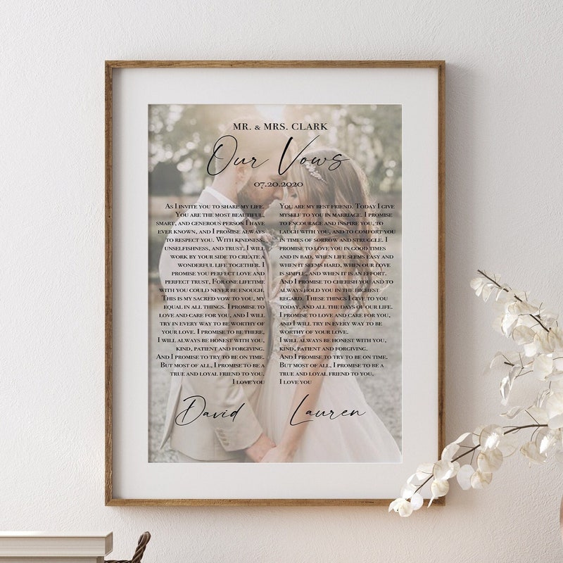 Wedding Vow Art - Etsy