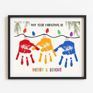 Christmas Lights Handprint Craft, Handprint Christmas Light May Your ...