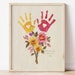 Mothers Day Handprint Art Print Flower Bouquet Grandma Personalized ...