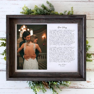 Framed Wedding Vows With Photo Wedding Gift With Vows Framed | Etsy