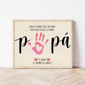 PAPA in Spanish ,father's Day Gift,fathers Day Handprint,diy Gift From ...