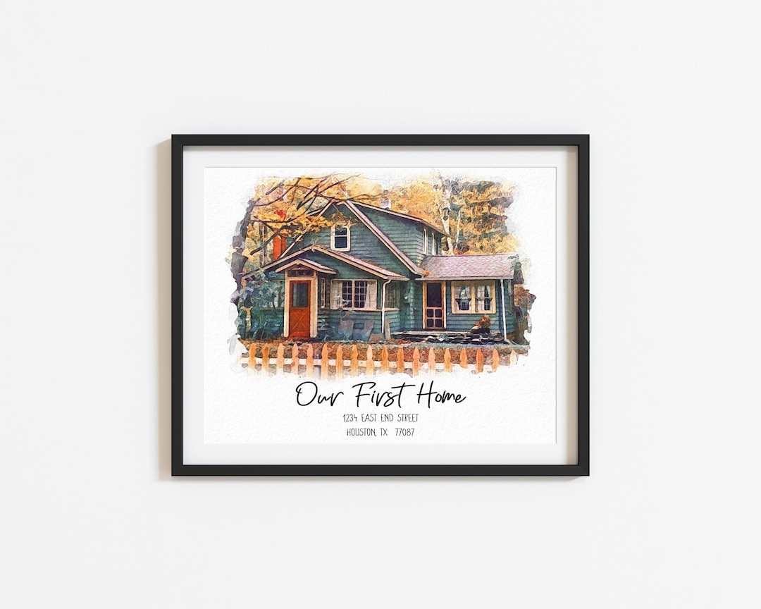 Custom House Portrait Personalized Gift, Home Gift, Housewarming Gift ...