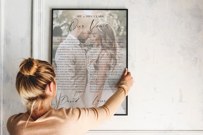 Wedding Vows With Photo Wedding Vows Print Our Vows Custom - Etsy