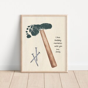 Footprint Handprint Art, Father's Day Gift From Child, Personalized Diy ...