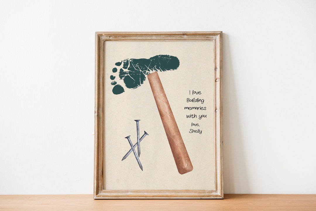 Footprint Handprint Art, Father's Day Gift From Child, Personalized Diy ...