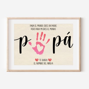 PAPA in Spanish ,father's Day Gift,fathers Day Handprint,diy Gift From ...