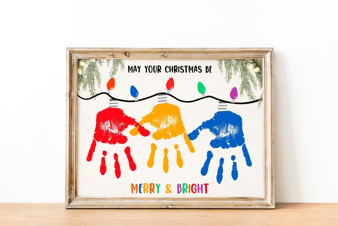 Christmas Lights Handprint Craft, Handprint Christmas Light May Your ...