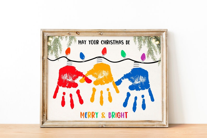 Christmas Lights Handprint Craft, Handprint Christmas Light May Your ...