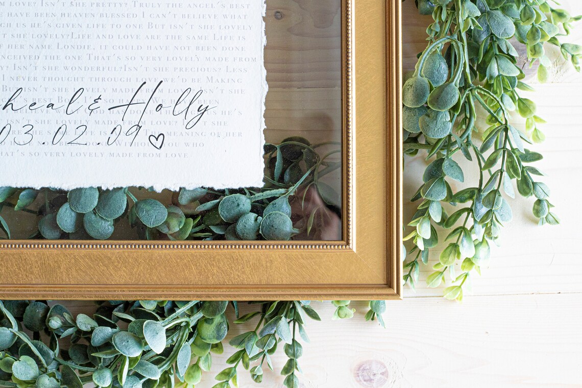 Custom Song Frame Wedding First Dance Wall Art Song Lyrics | Etsy