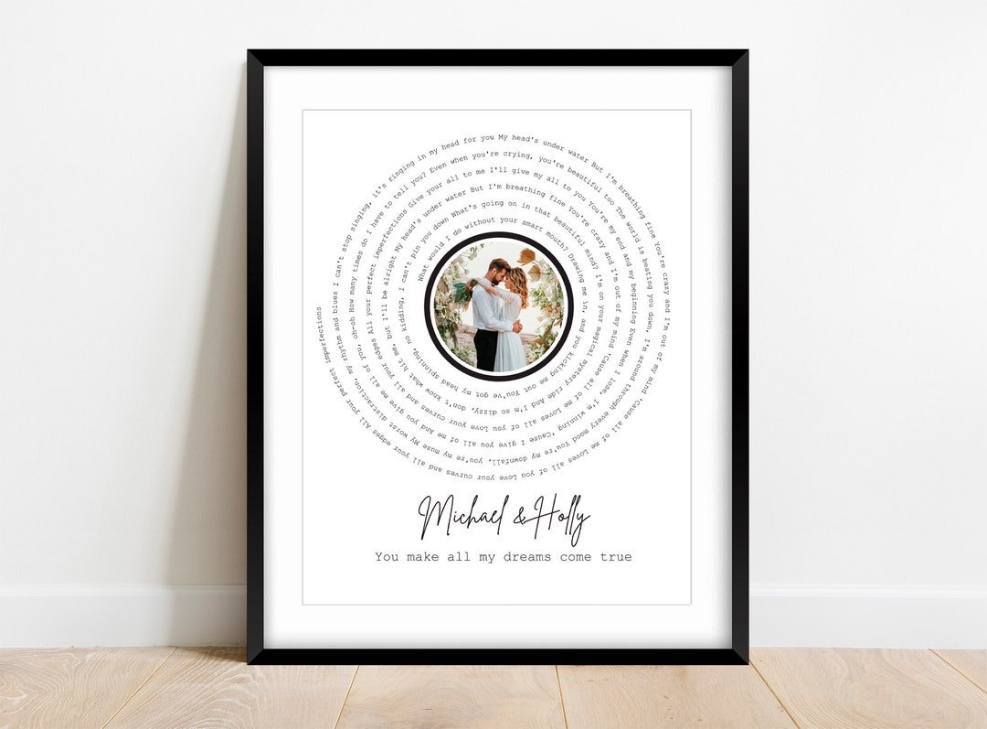 Personalized Vinyl Record Song With Lyrics, Wedding Anniversary Gift ...
