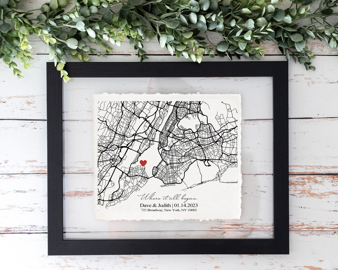 Where We Met Map Custom Map Print Where It All Began Anniversary Gift ...