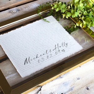 Custom Song Frame Wedding First Dance Wall Art Song Lyrics | Etsy