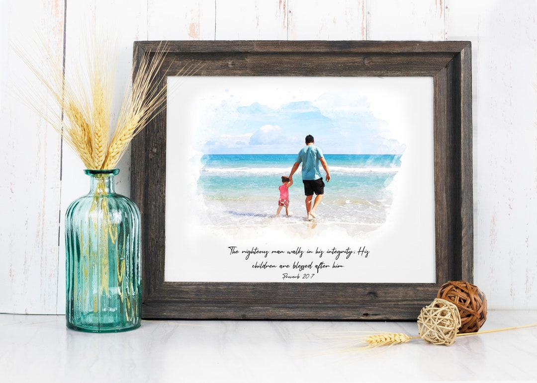Dad Custom Portrait From Photo, Father's Day Gift, Dad Personalised ...