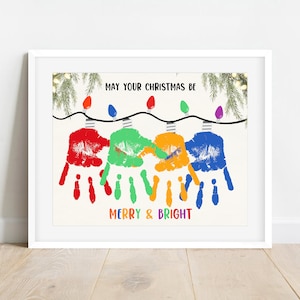 Christmas Lights Handprint Craft, Handprint Christmas Light May Your ...