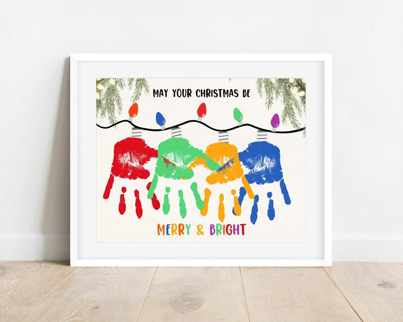 Christmas Lights Handprint Craft, Handprint Christmas Light May Your ...