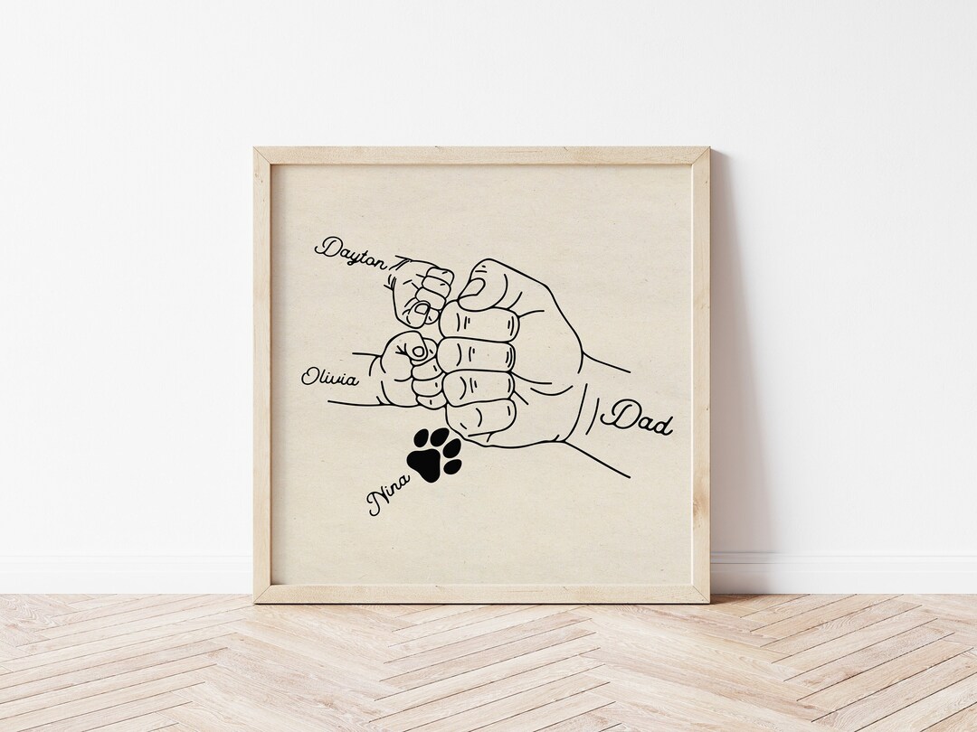Father's Day Sign, Father's Day Gift, Fist Bump Sign, Sign With Kids ...