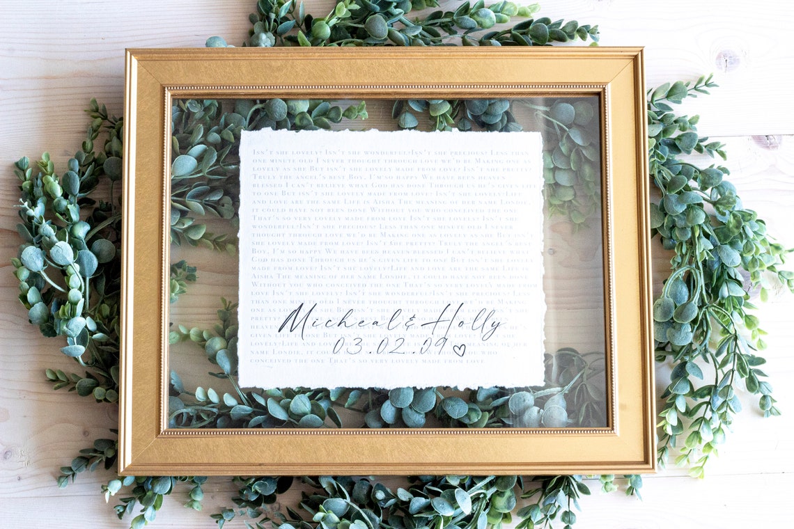 Custom Song Frame Wedding First Dance Wall Art Song Lyrics - Etsy