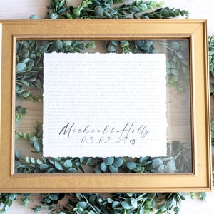 Custom Song Frame Wedding First Dance Wall Art Song Lyrics - Etsy