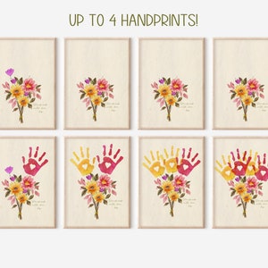 Valentine Handprint Art Birthday Craft Activity Floral Bouquet Mothers ...