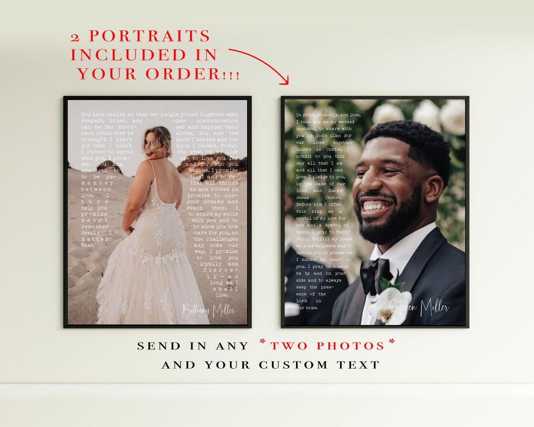 Wedding Vows With Photo, Our Vows Custom Framed, Our Vows Framed ...