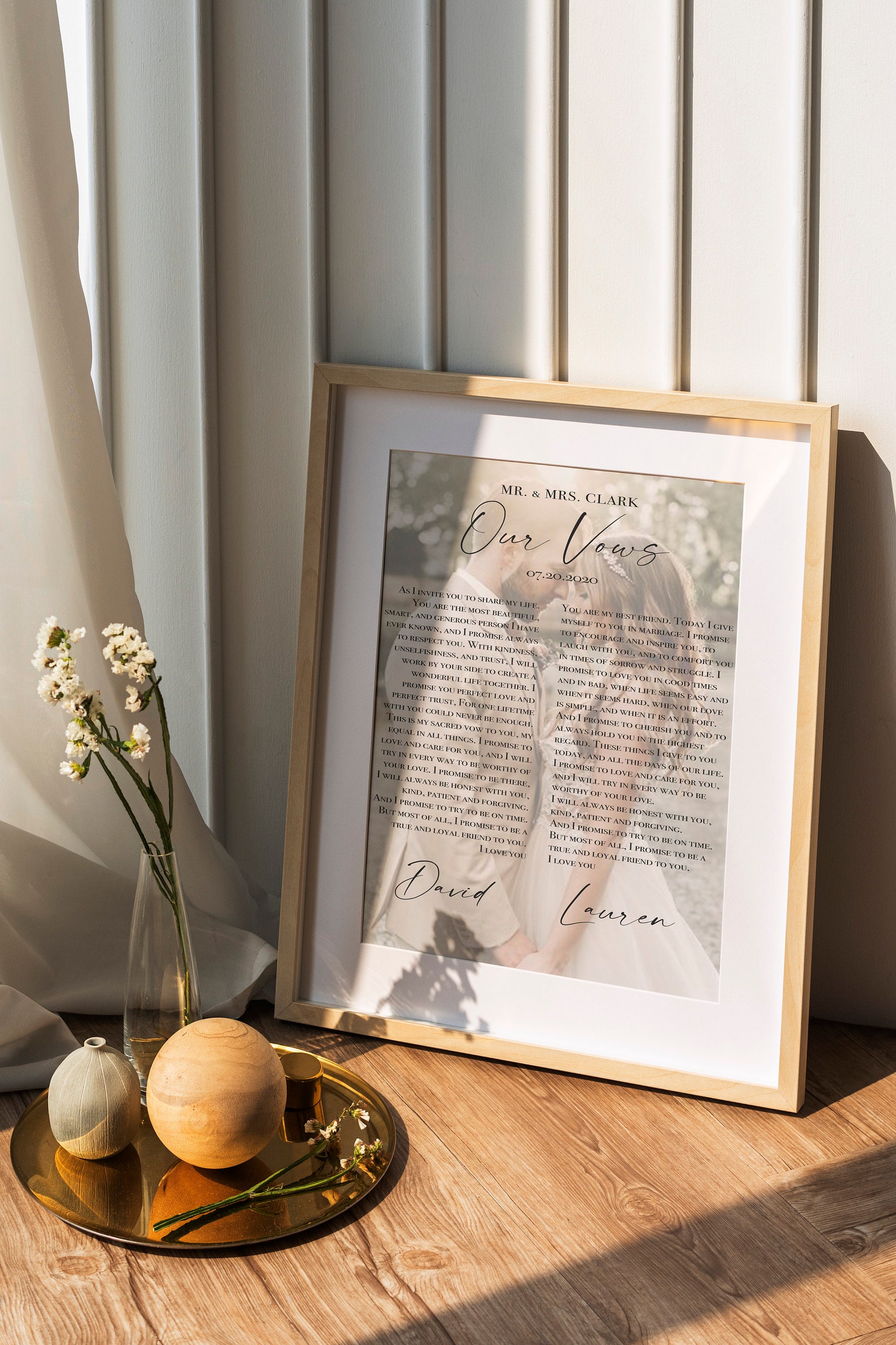 Wedding Vows With Photo Wedding Vows Print Our Vows Custom - Etsy