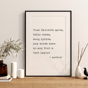 Custom Quote Print Sign Framed Canvas Wall Art Poster Personalized ...