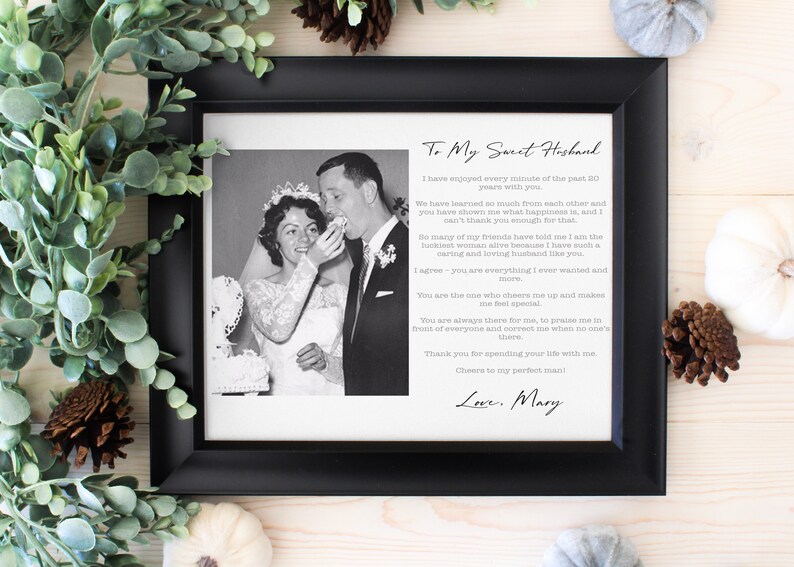 Framed Wedding Vows With Photo, Wedding Gift With Vows Framed, 1st ...