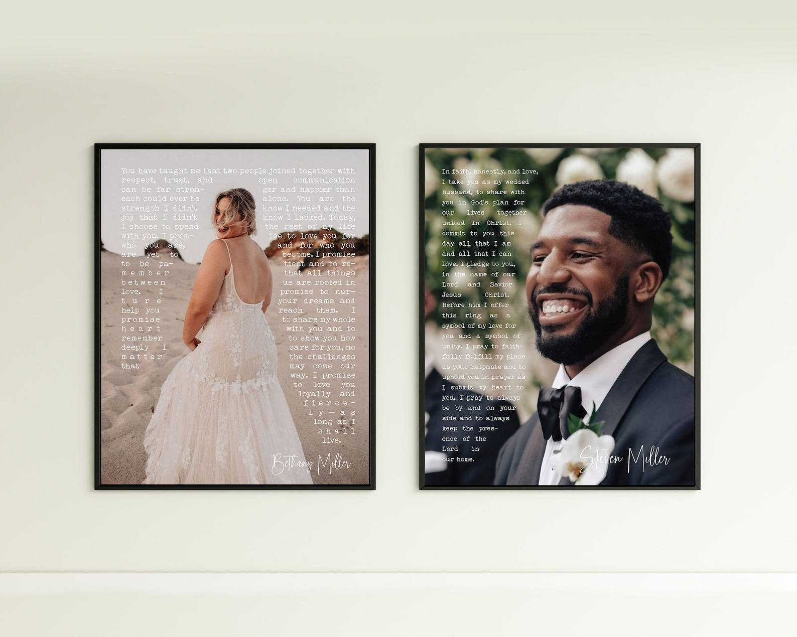 Wedding Vows With Photo, Our Vows Custom Framed, Our Vows Framed ...