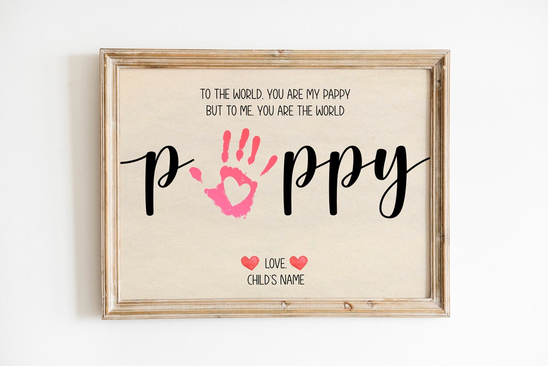 PAPPY, Father's Day Gift, Fathers Day Handprint, DIY Gift From Kids ...