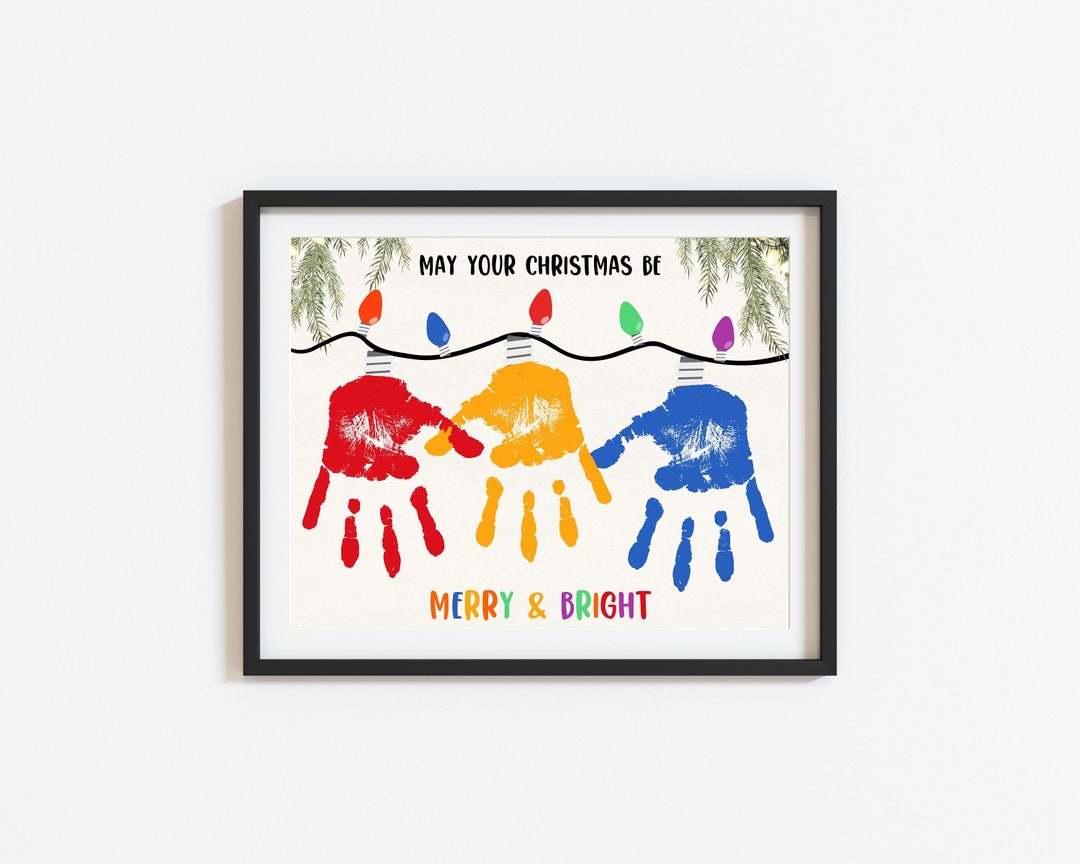 Christmas Lights Handprint Craft, Handprint Christmas Light May Your ...