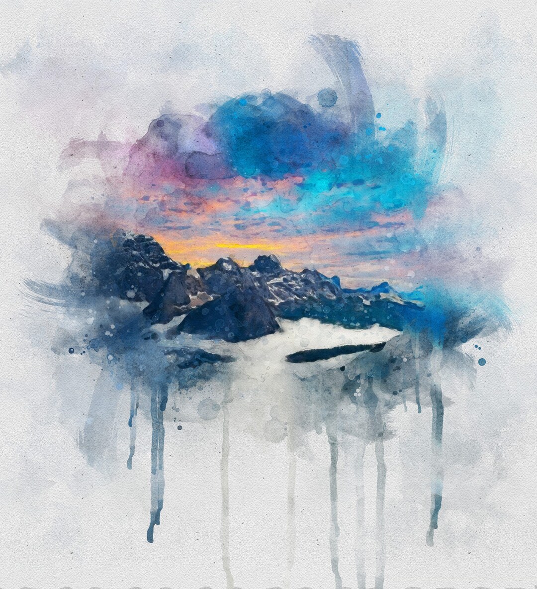 Custom Watercolor Landscape Painting, Portrait From Photo on Canvas ...