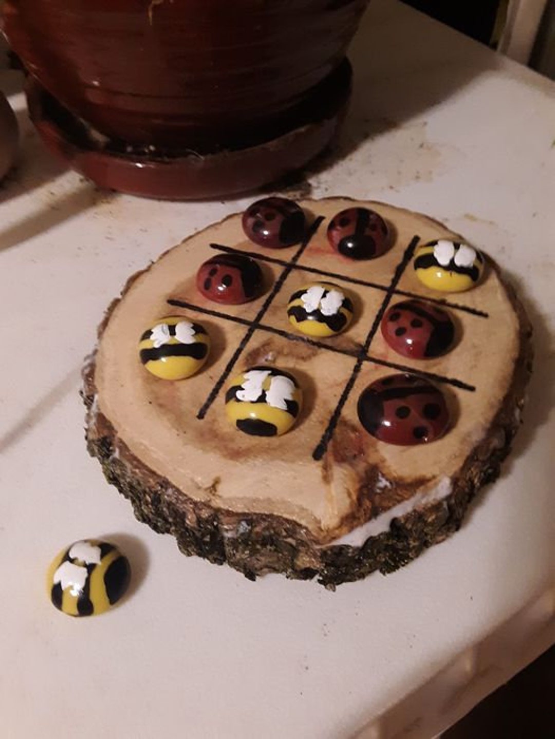 Tic Tac Toe Wood Slice - Etsy