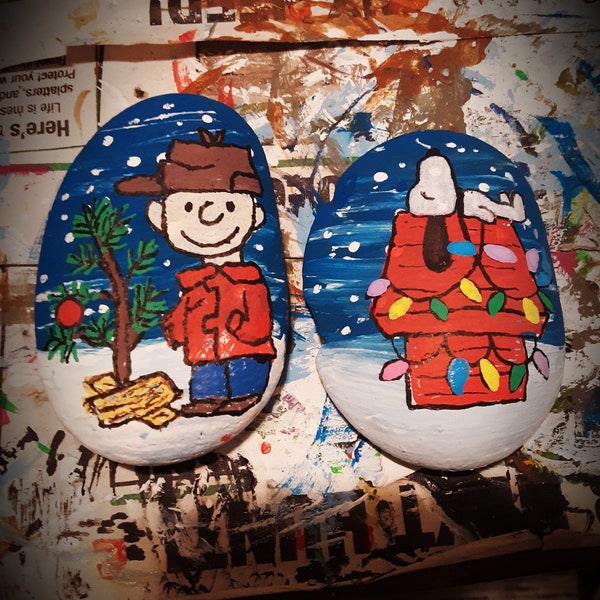 Christmas Painted Rocks - Etsy