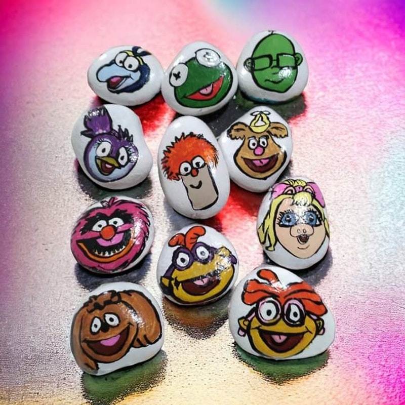 Cartoon Painted Rocks - Etsy