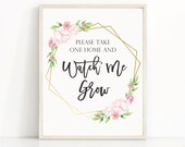 Watch Me Grow Sign Printable Succulent Favors Baby Shower Sign - Etsy