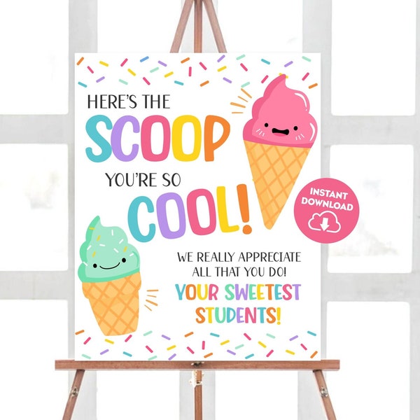 Ice Cream Teacher Appreciation Sign - Etsy