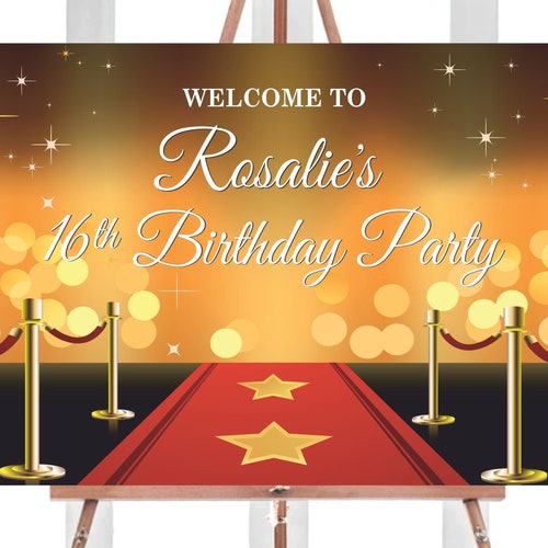 Red Carpet Party Hollywood Star Sign Blank Hollywood Movie - Etsy