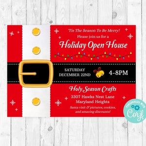 Christmas Open House Template Invitation Christmas Flyer Invitation ...