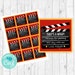 Cinema Favor Tags Movie Birthday Favor Tags Red Carpet Tags Printable ...