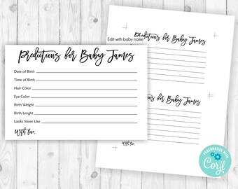Baby Pool Game Baby Shower Printable Baby Predictions Game Editable ...