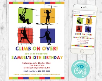 Ropes Course Birthday Invite - Etsy