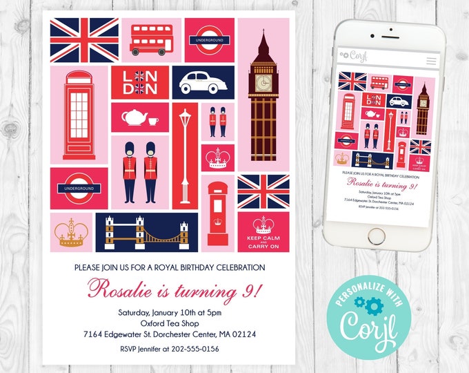 London Wedding Invitation London Themed Wedding Invite Concertina ...