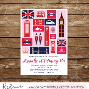 London Birthday Party England Invitation London Invitation - Etsy